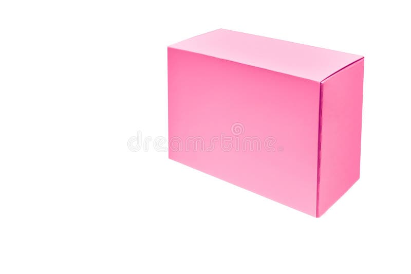 Pink Blank Box Packaging Isolated on White Stock Image - Image of ...