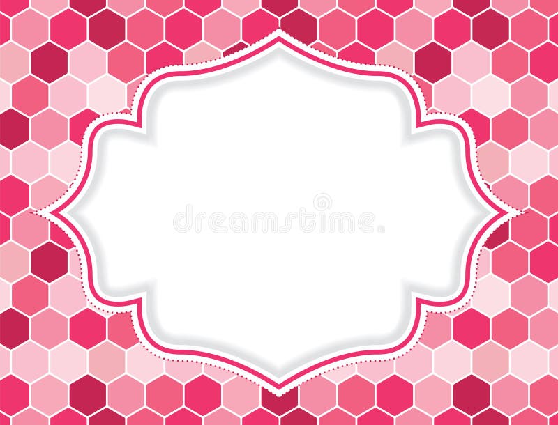 Pink Blank Honeycomb Frame, Border. Vector Stock Vector - Illustration ...
