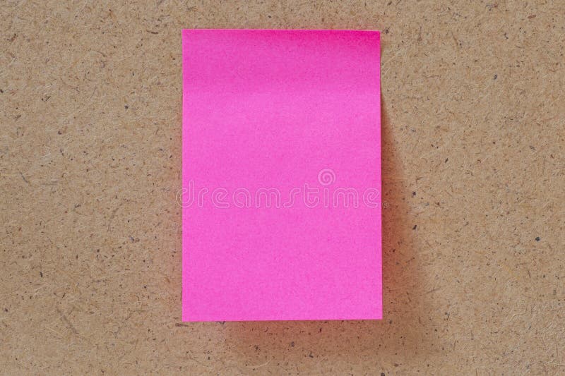 Pink Blank Note Sticked To Wooden Notice Board Stock Photo - Image of ...
