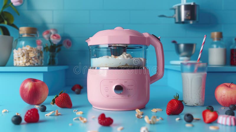 A Pink Blender Sitting on a Kitchen Counter, Ready To Use Stock Photo ...
