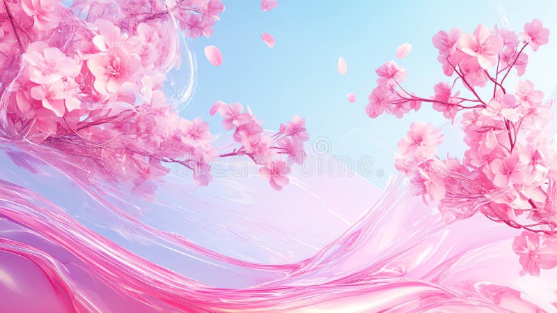 Pink Blossom Abstract, Flowing Fabric Stock Photo - Image of design ...