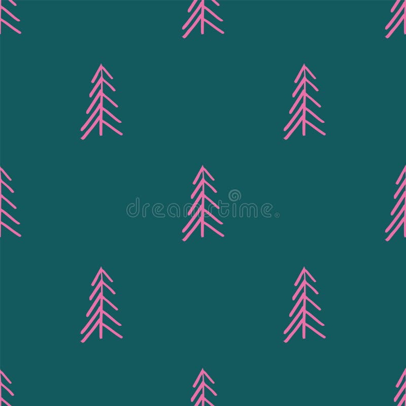 Pink Blue Abstract Simple Tree Seamless Repeat Pattern Design Stock ...