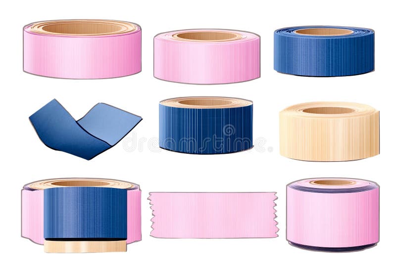 Pink and Blue Adhesive Tape Rolls - Vector Illustration Stock Image ...
