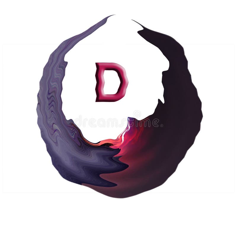 Pink and Blue Alphabet D 3d Effect Design and White Background Stock ...