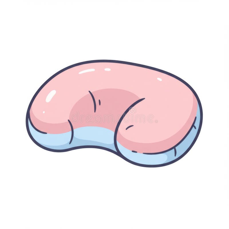 Pink and Blue Bean Shaped Pillow Cartoon Illustration Stock ...