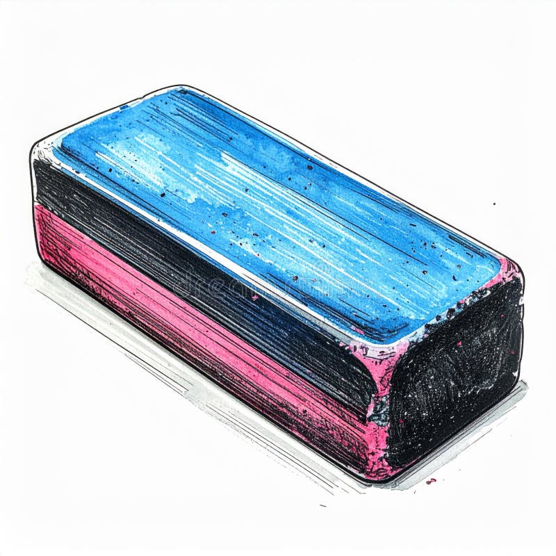 Pink Blue Black Rectangular Eraser Illustration Stock Illustration ...