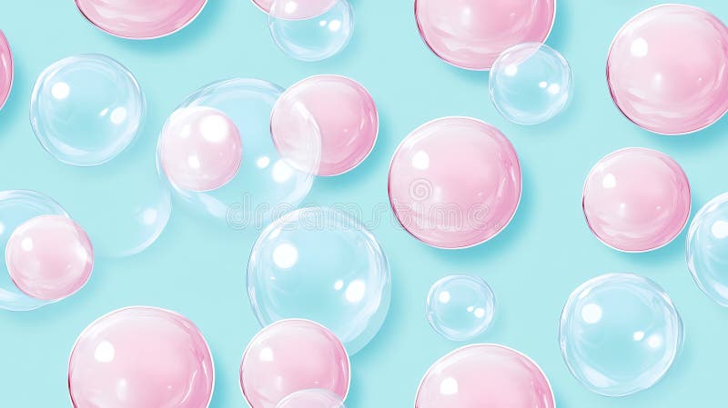 Pink and Blue Bubbles on Pastel Background Soft Texture Pattern Stock ...