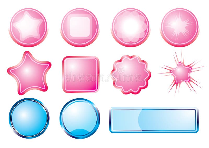 Pink and Blue Button stock vector. Illustration of editable - 4883834