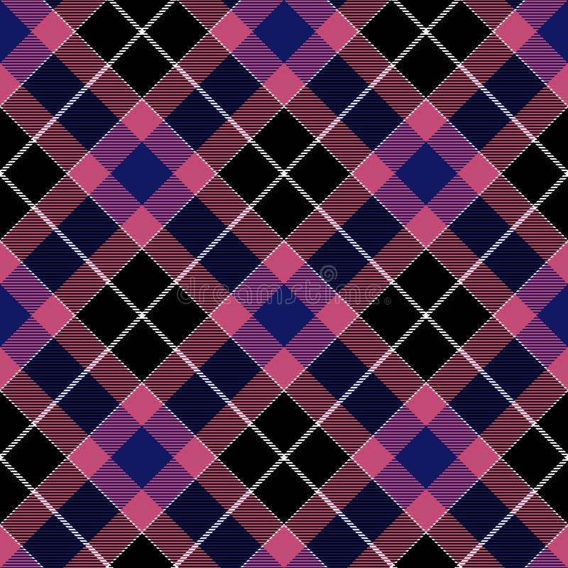 Pink Blue Check Plaid Seamless Diagonal Fabric Texture Stock Vector ...