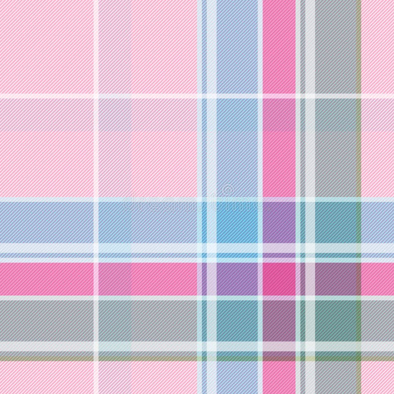 Pink and Blue Check Seamless Pattern. Vector Patch for Scarf, Fabric ...