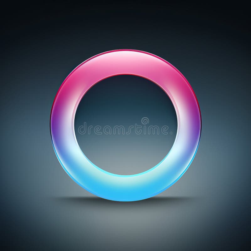 A Pink and Blue Circle on a Black Background Stock Illustration ...
