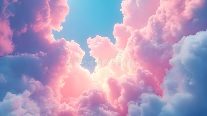 Pink and Blue Clouds Abstract Background Stock Illustration ...