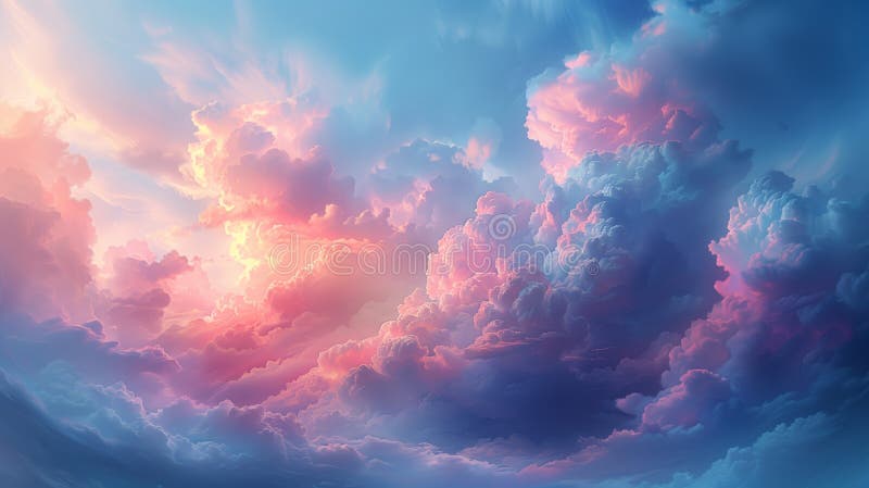Pink and Blue Clouds at Sunset Stock Photo - Image of soft, glow: 322507294