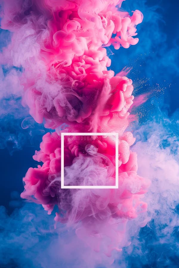 Pink and Blue Clouds Surround a Central Square in the Sky Stock Image ...