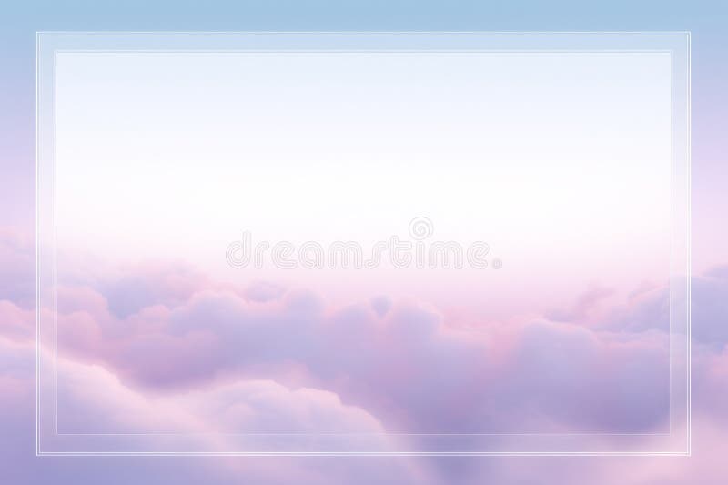 Pink and Blue Clouds with a White Square Frame in the Middle Stock ...