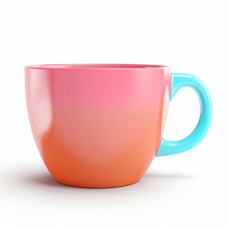Vibrant 3d Color Gradient Mug: Eye-catching and Realistic Design Stock ...