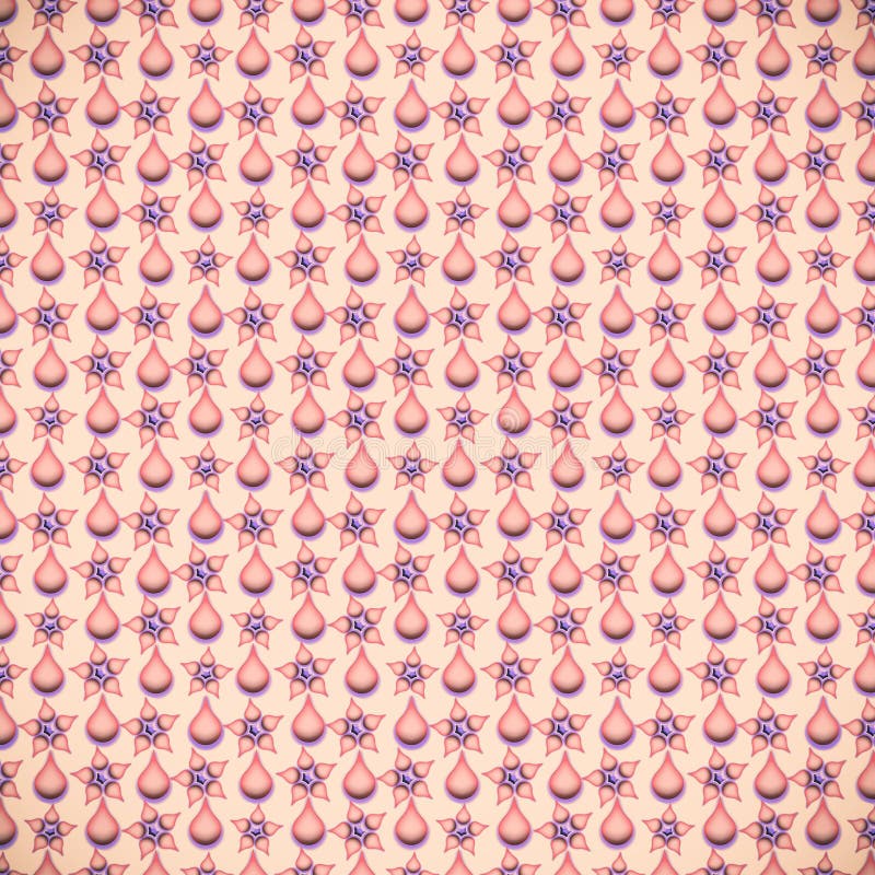 Pink and Blue Colored 3d Effect Flower Seamless Pattern Stock ...