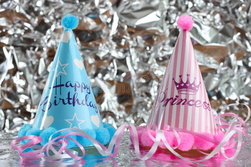 Pink and Blue Cone Festive Caps Stock Photo - Image of festive ...
