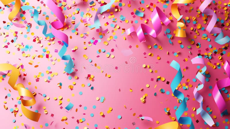 Pink and Blue Confetti Falling Stock Image - Image of bright, festive ...