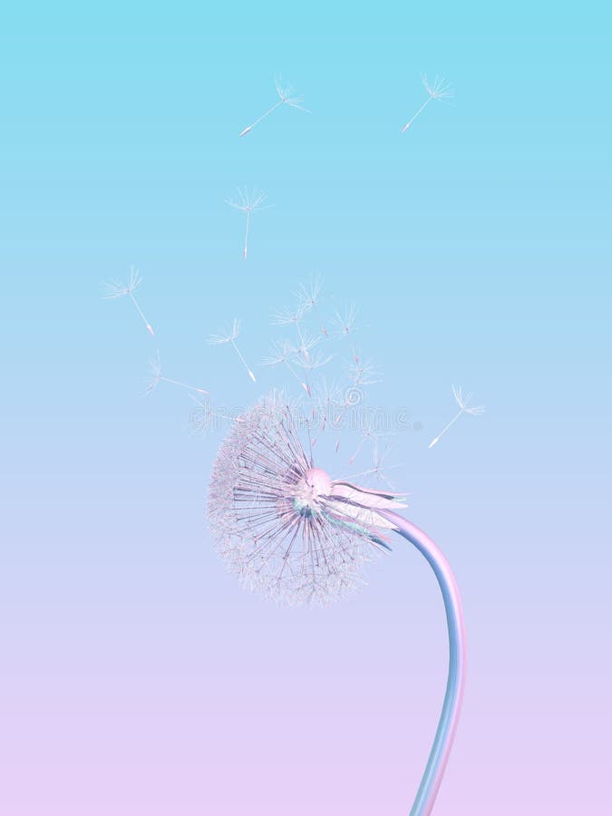 Dandelion particles fly up stock illustration. Illustration of artwork ...
