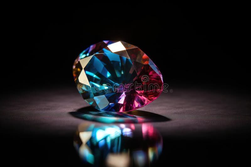 A Pink and Blue Diamond Sitting on Top of a Table Stock Illustration ...