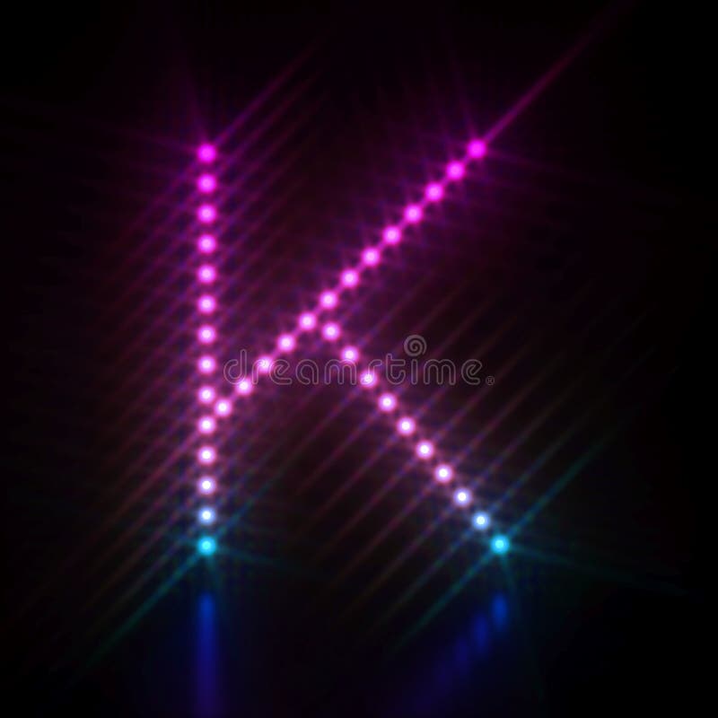 Pink Blue Dot Light Font Letter K 3D Stock Illustration - Illustration ...