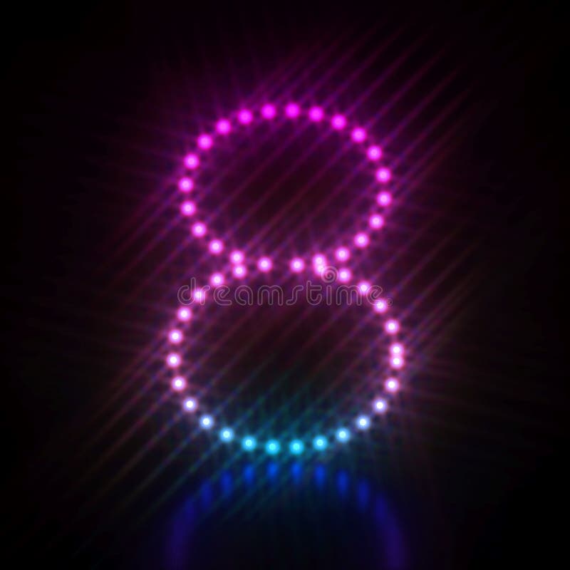 Pink Blue Dot Light Font Number 8 EIGHT 3D Stock Illustration ...