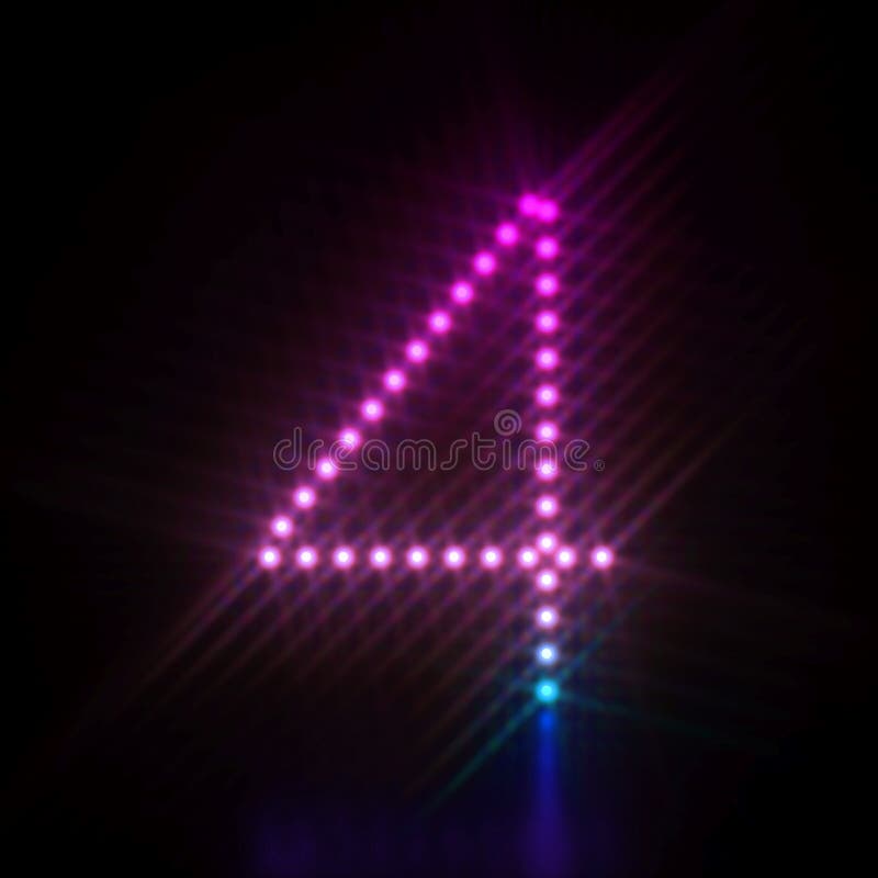 Pink Blue Dot Light Font Number 4 FOUR 3D Stock Illustration ...