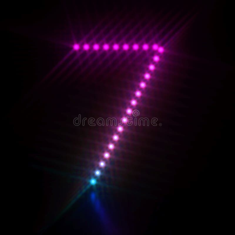 Pink Blue Dot Light Font Number 7 SEVEN 3D Stock Illustration ...