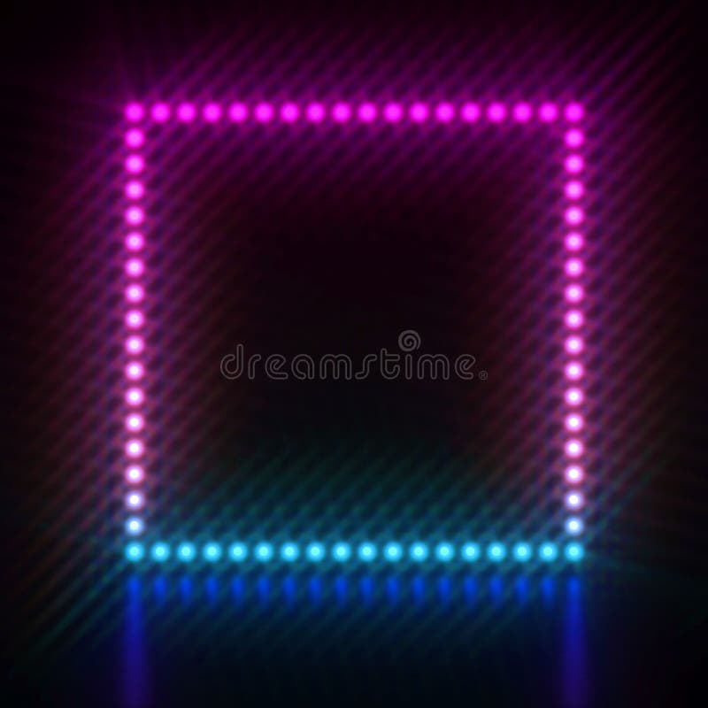 Pink Blue Dot Light Square Frame 3D Stock Illustration - Illustration ...