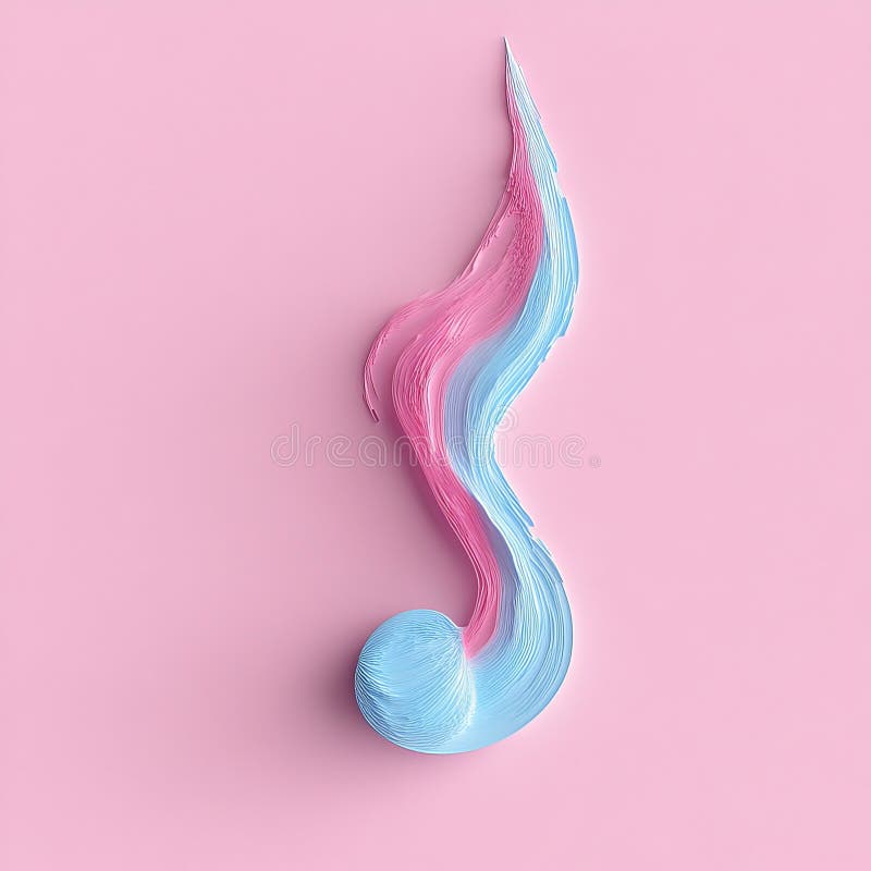 Pink and Blue Eighth Note Representing Music and Creativity on Pink ...