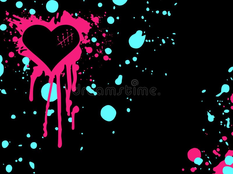 Pink and Blue Emo Heart Background Stock Vector - Illustration of ...