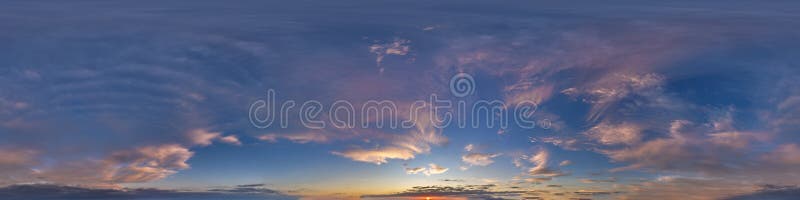 Pink Blue Evening Sky Hdri 360 Panorama View with Zenith and Awesome ...