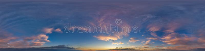 Pink Blue Evening Sky Hdri 360 Panorama View with Zenith and Awesome ...