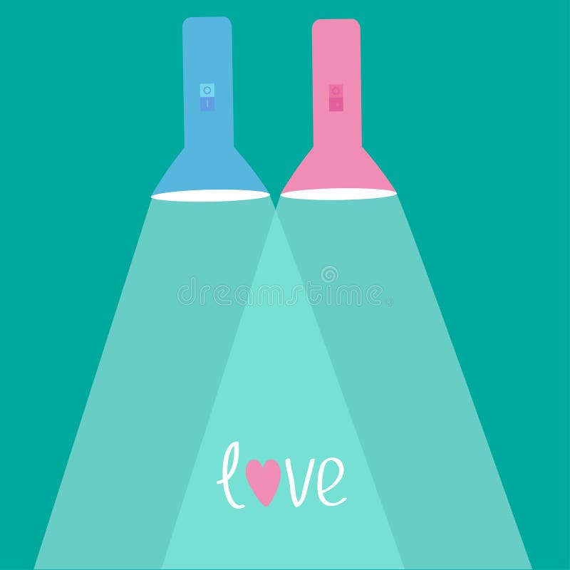 Pink Flashlight and Ray of Light. Flat Design Stock Vector ...