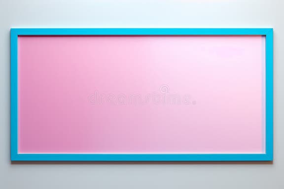 A Pink and Blue Frame on a White Wall Stock Illustration - Illustration ...