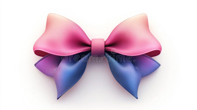 A Pink and Blue Gradient Ribbon Bow Stock Illustration - Illustration ...