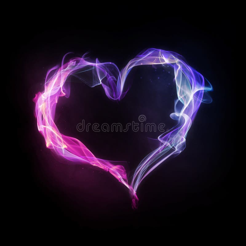 Pink And Purple Fire Hearts