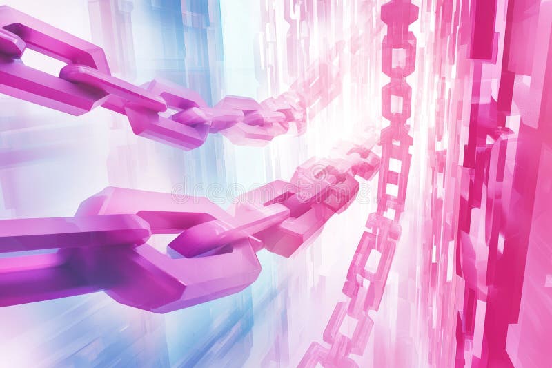 A Pink and Blue Image of Chains with a Blue Background Stock ...