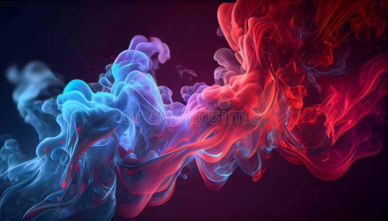 Pink And Blue Ink In Ode On Black Background Generative Ai Generative