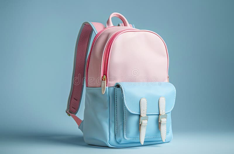 Pink and Blue Backpack stock illustration. Illustration of buckle ...