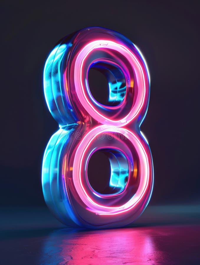 Number Eight Lit Up stock photo. Image of number, highlight - 382337840