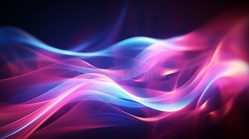 Pink and Blue Lines on a Dark Background. Gradient Flowing Wave Lines ...