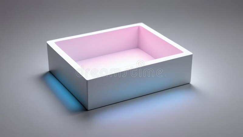 Pink and Blue-lit Rectangular Box, Illustrating Modern Minimalistic ...