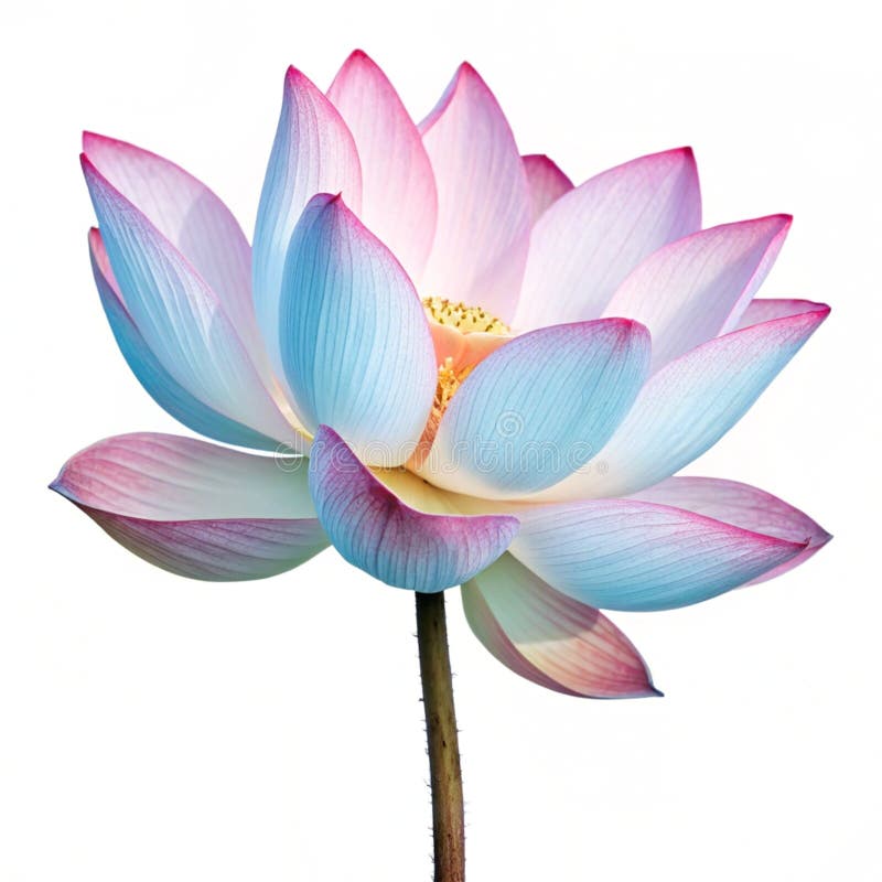 Pink and Blue Lotus Flower Isolated on Transparent Background Stock ...