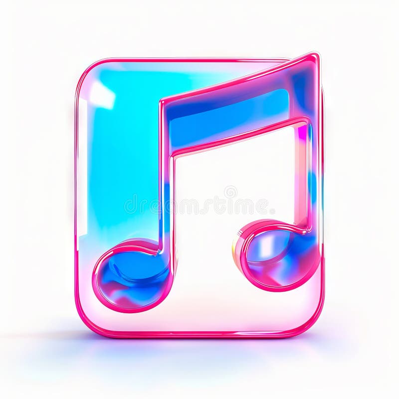 A Pink and Blue Music Note Icon Stock Image - Image of blue, alphabet ...