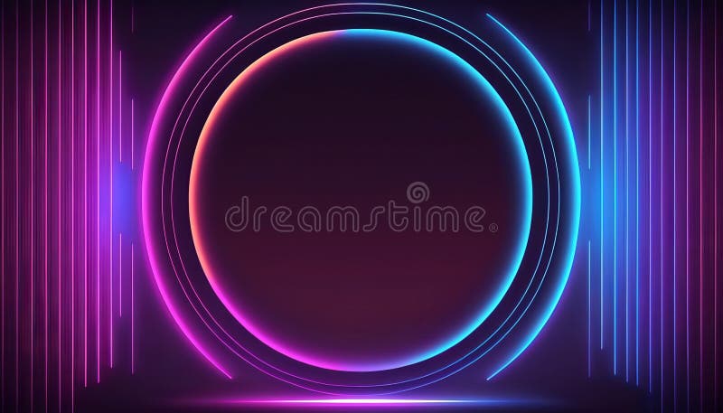 Pink and Blue Neon Lines Background. Stock Illustration - Illustration ...