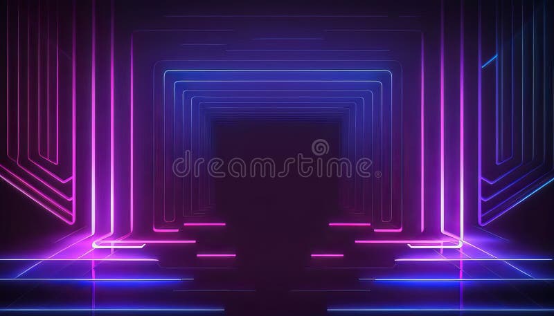 Pink and Blue Neon Lines Background. Stock Illustration - Illustration ...