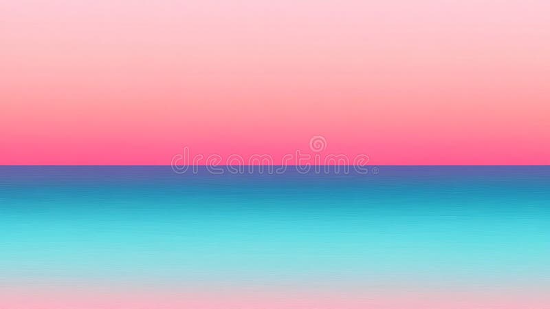 Pink and Blue Ocean Sunset Seascape Stock Illustration - Illustration ...
