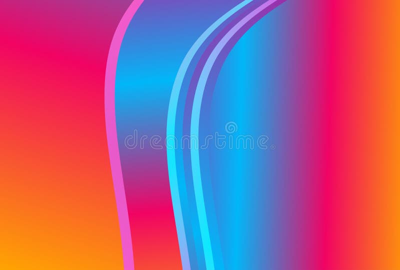Pink Blue And Orange Gradient Vertical Wavy Background Graphic